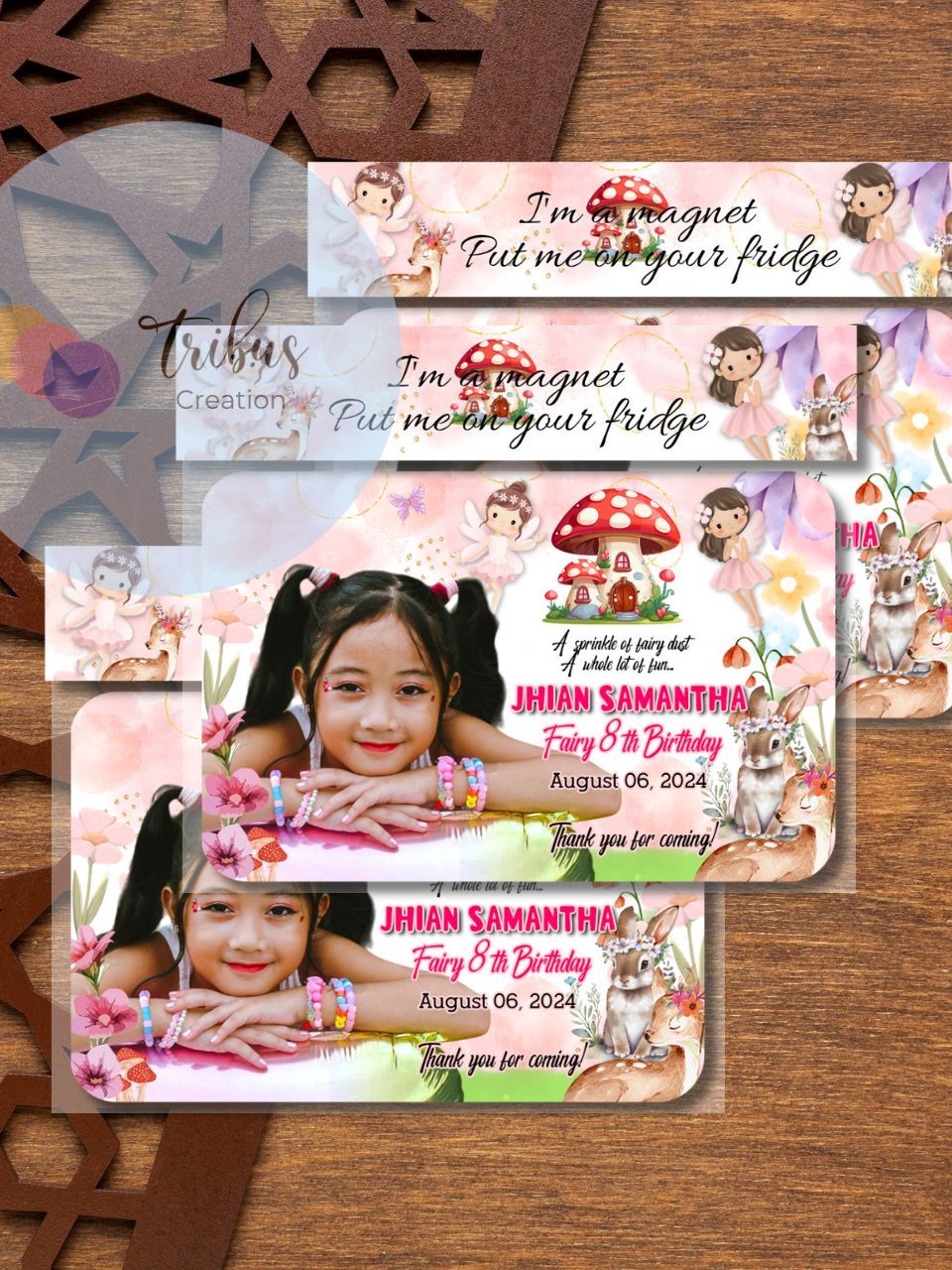 Fairy Theme Personalized Ref Magnet for Christening Baptism Birthday ...