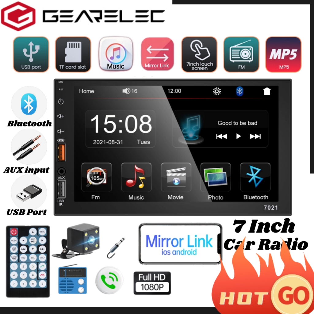 GEARELEC 2 Din Car Stereo With Bluetooth Car RadioTouch Screen Monitor ...