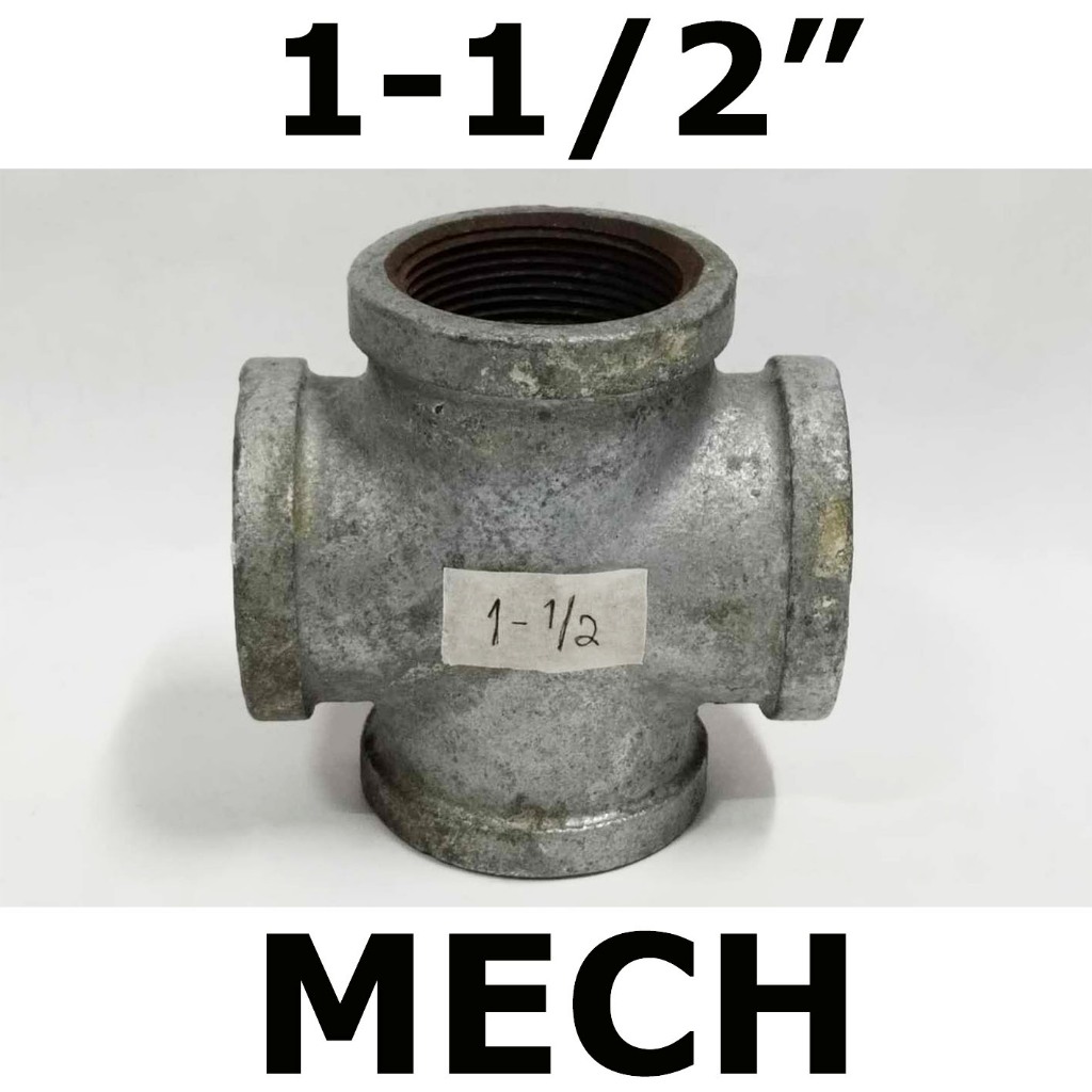 MECH GI CROSS TEE 1-1/2" SCH40 STANDARD GALVANIZED IRON