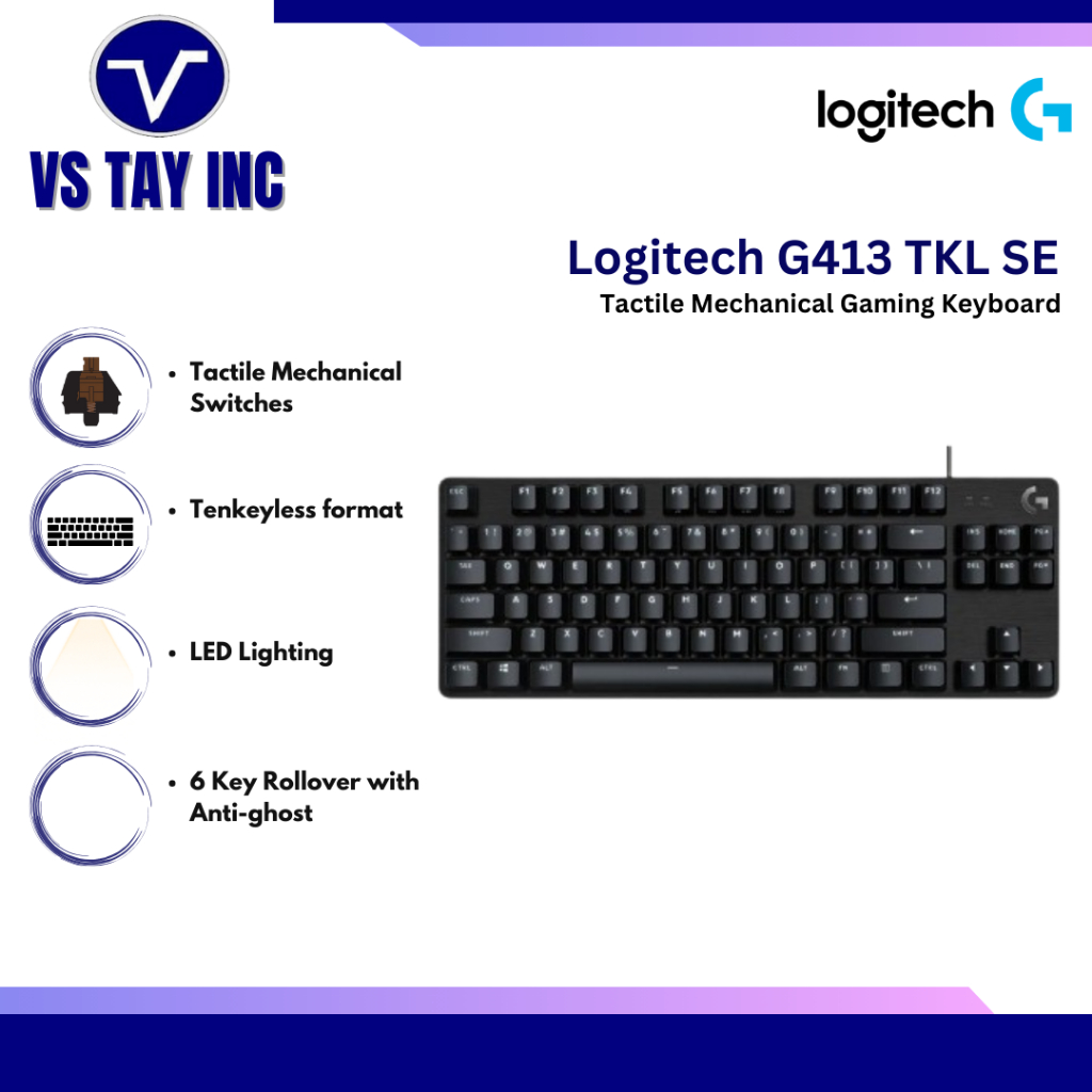 Logitech G413 TKL SE Tactile Mechanical Gaming Keyboard | Shopee ...