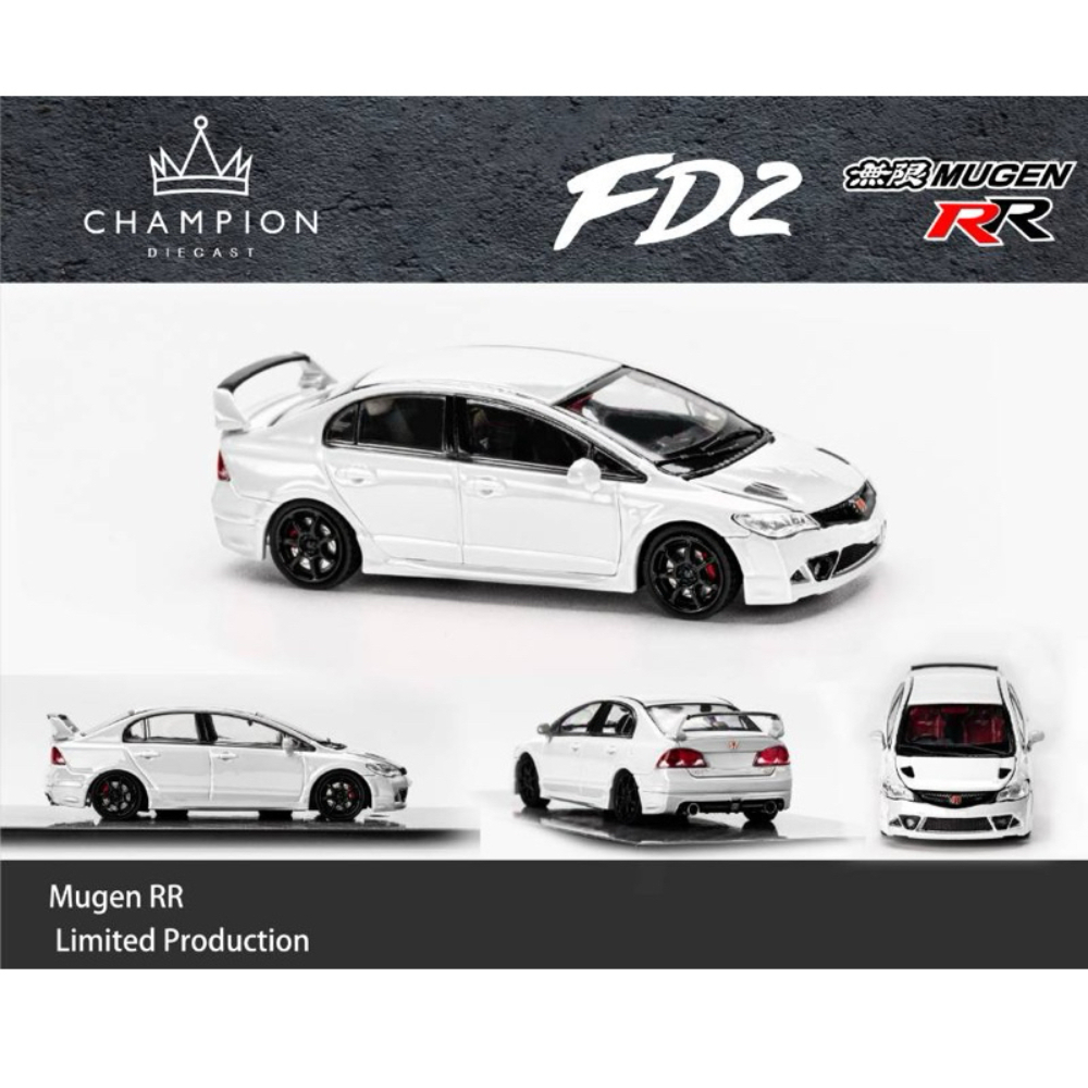 Champion 1/64 Scale Mugen RR Civic FD2 Open-Hood, Visible Engine Die ...