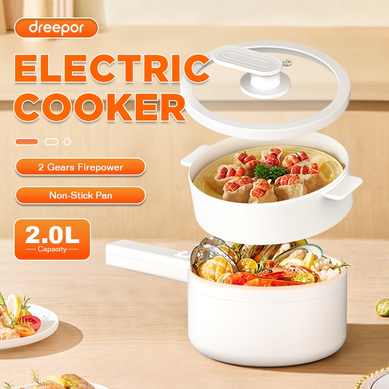 Dreepor Multifunctional Electric Cooker Electric Pot With Steamer ...