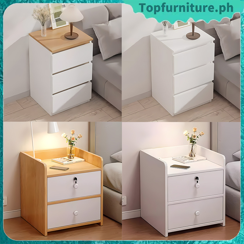 TOP Wooden Bedside Table With Drawer Nordic Modern Bedroom Hotel Small ...