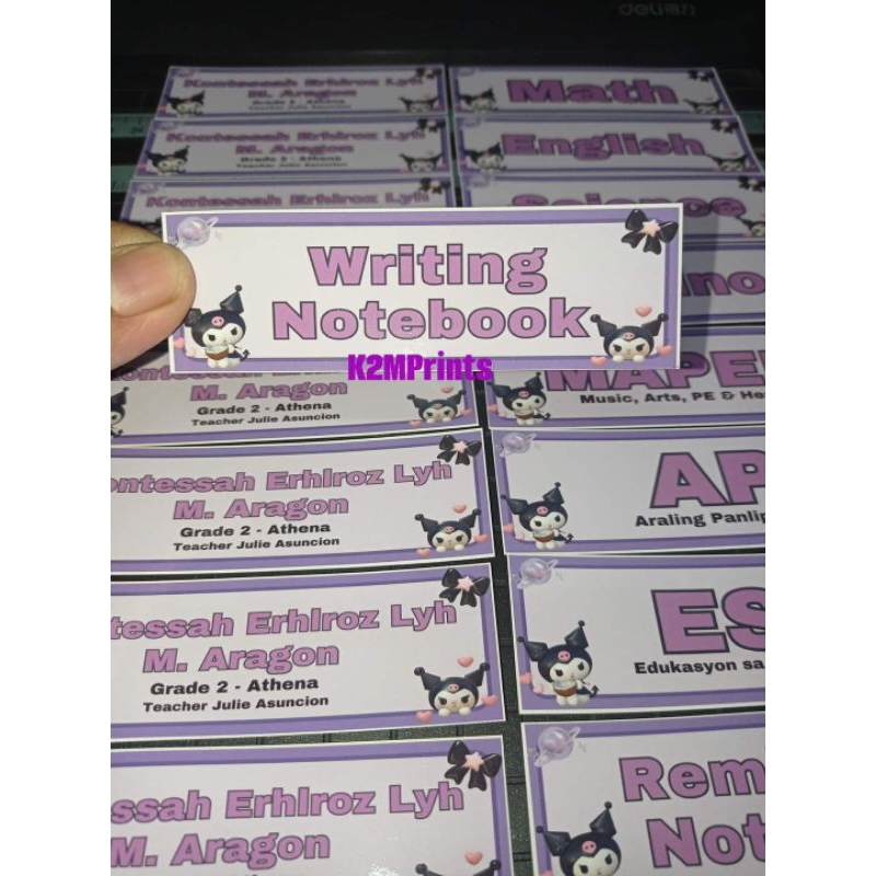 PERSONALIZED STICKER TAG FOR NOTEBOOK NAME/LABEL /SUBJECTS | Shopee ...