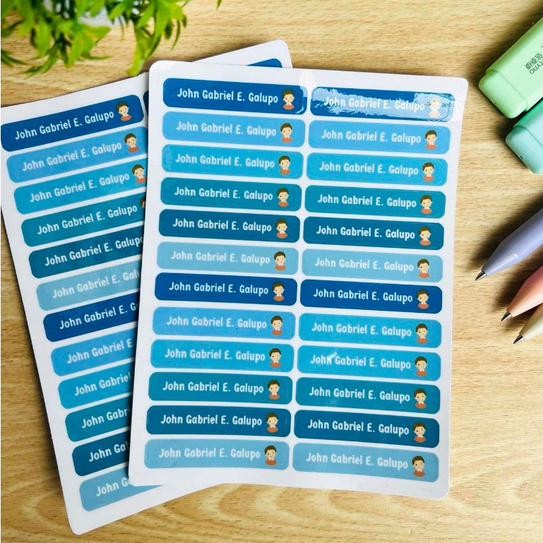 002 Back to School Pencil Name Label Vinyl Sticker Sheet | Personalized ...