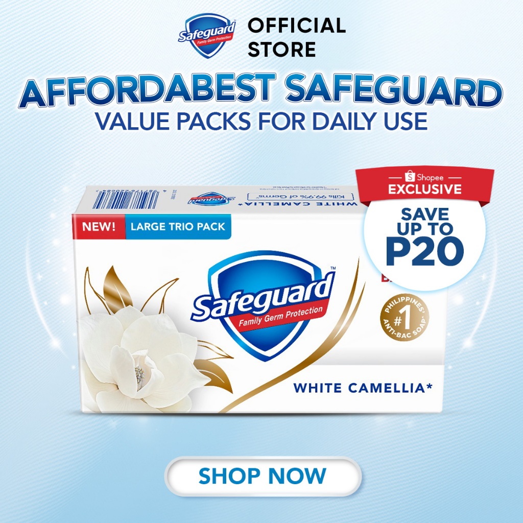 Safeguard Antibacterial White Camellia Bar Soap 115gx3 | Shopee Philippines