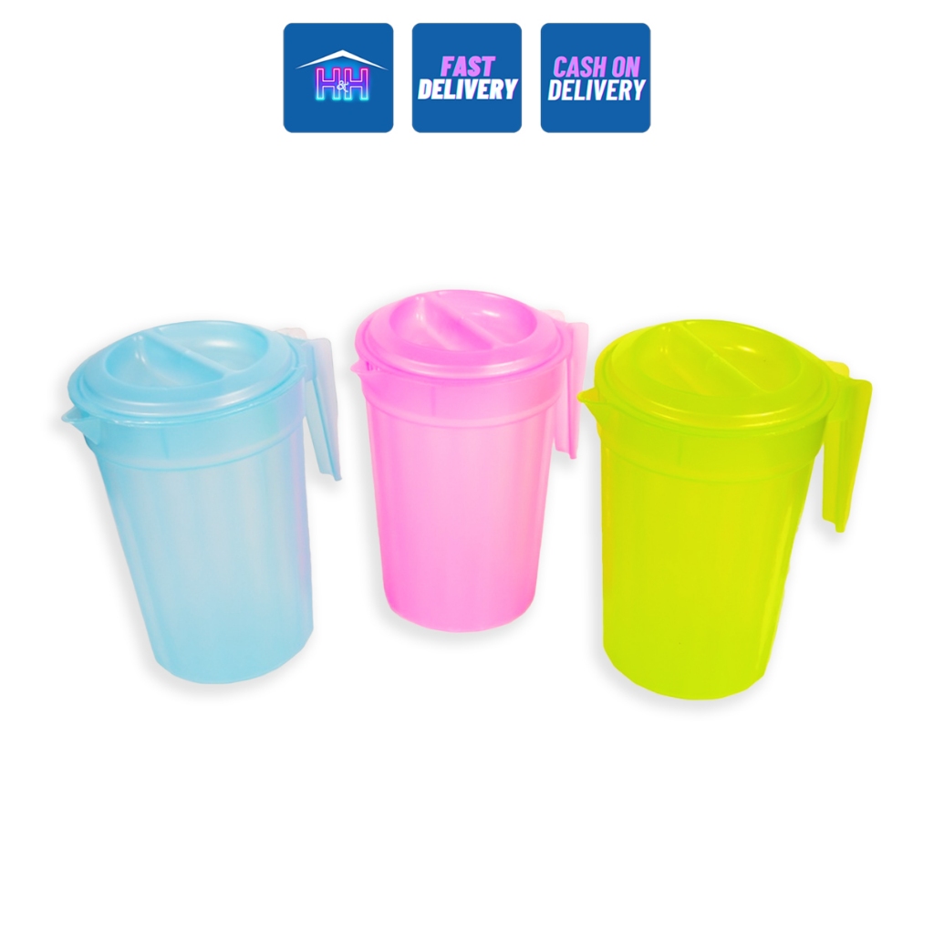 H&H Plastic Pitcher Colorful Transparent Opaque Pitcher Pitchel Pitsel ...