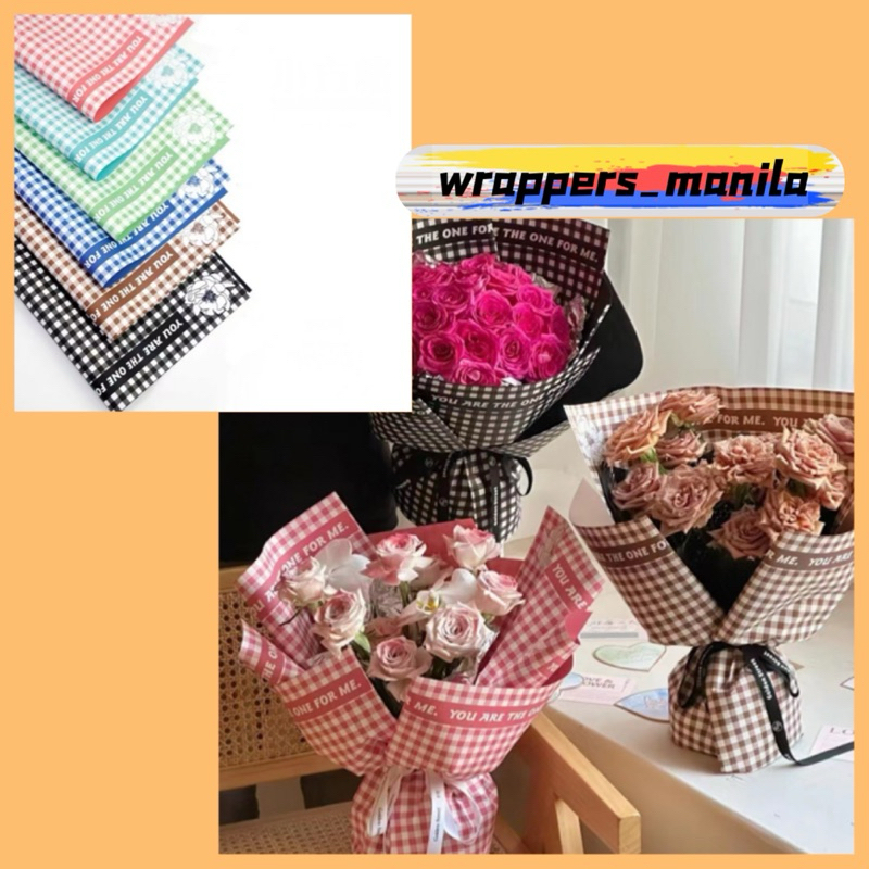 20pcs Small Grid Wrappers Bouquet Wrapping Materials (Waterproof ...
