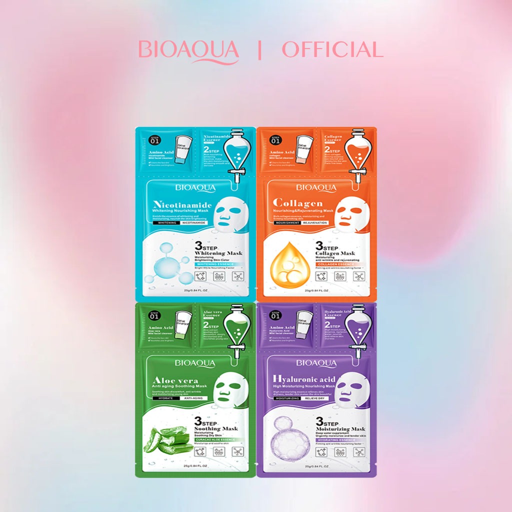 BIOAOUA Gold Sheet 3in1 Mask Aloe Vera Anti Aging Nicotinamide ...
