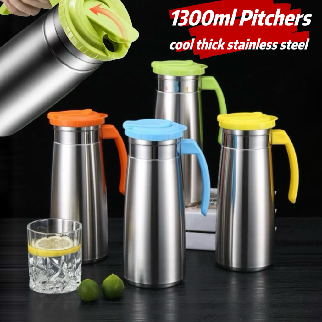 Pitcher stainless steel water bottle water cooler jug insulated tumbler ...