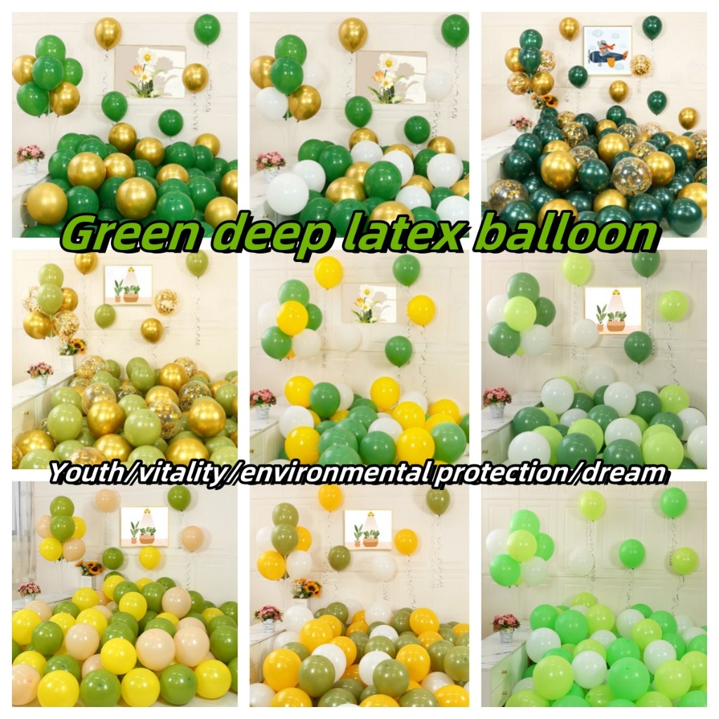 60pcs Confetti Sequins Green ballon Set Christmas Birthday Graduation Party Decor Balloons Set ...