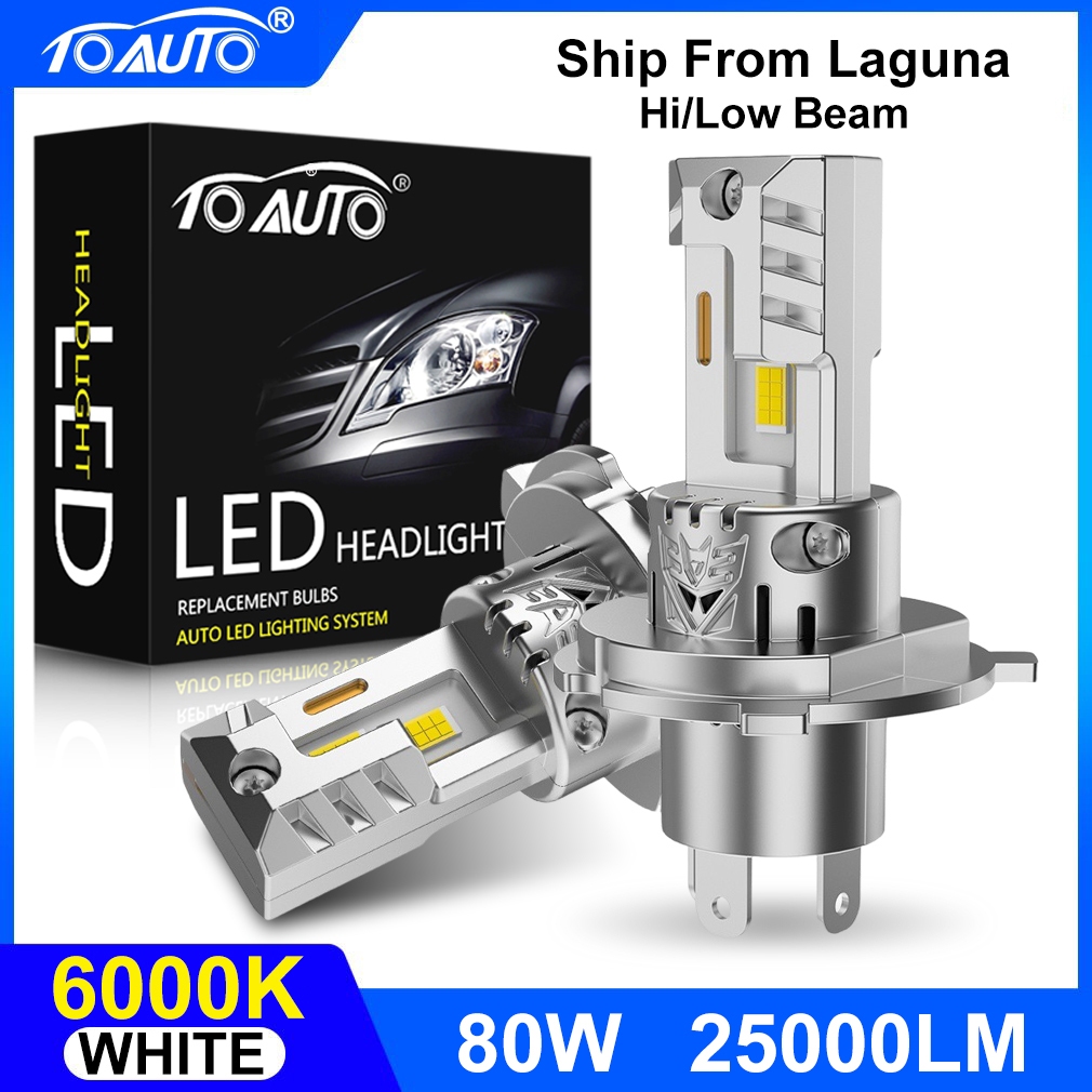 2PCS H1/H3/H4/H7/H11/9005 Car Bulb Headlight Plug Play 80W 25000LM Hi ...