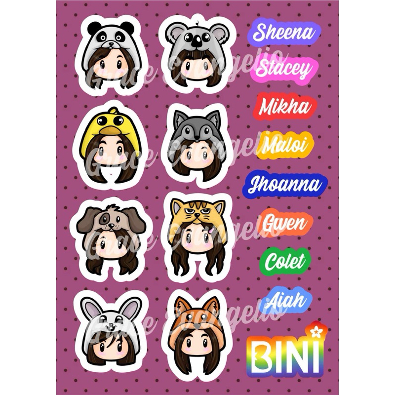 PEEL OFF BINI STICKERS (BEST FOR TUMBLERS, HELMETS, JOURNALS ETC ...