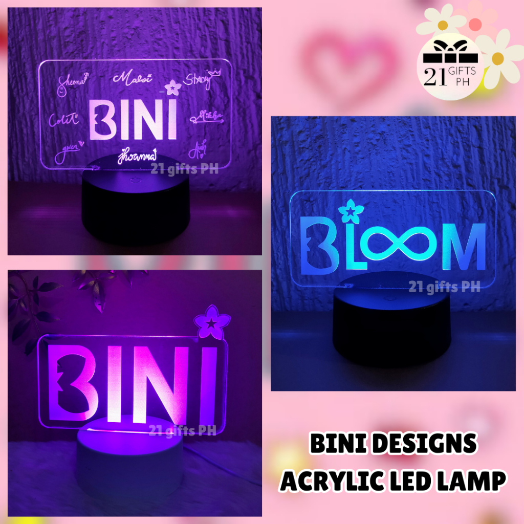 BINI P-pop group PH Blooms design 3D Acrylic LED Lamp Ppop Idol ...
