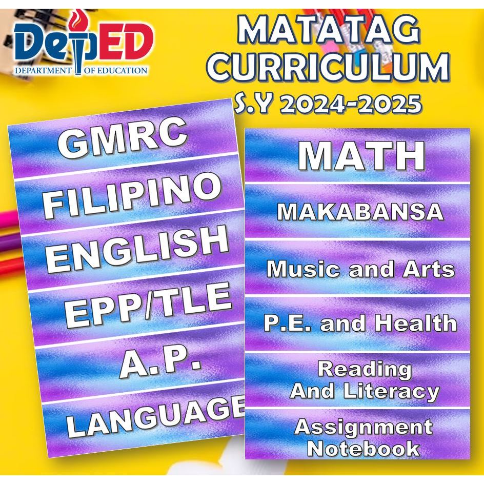 S.Y 2024-2025 DEPED MATATAG CURRICULUM GLOSSY STICKER AND EASY TO PEEL PHOTO NOTEBOOK / 8MS ...