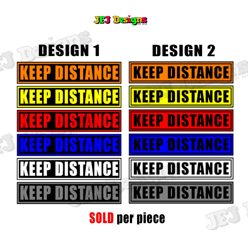KEEP DISTANCE Cutout Vinyl Sticker 11.5x2.3 inches | Shopee Philippines