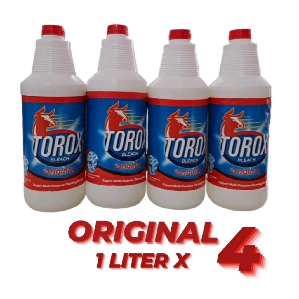 TOROX bleach original/lemon (1 LITER x 4) | Shopee Philippines