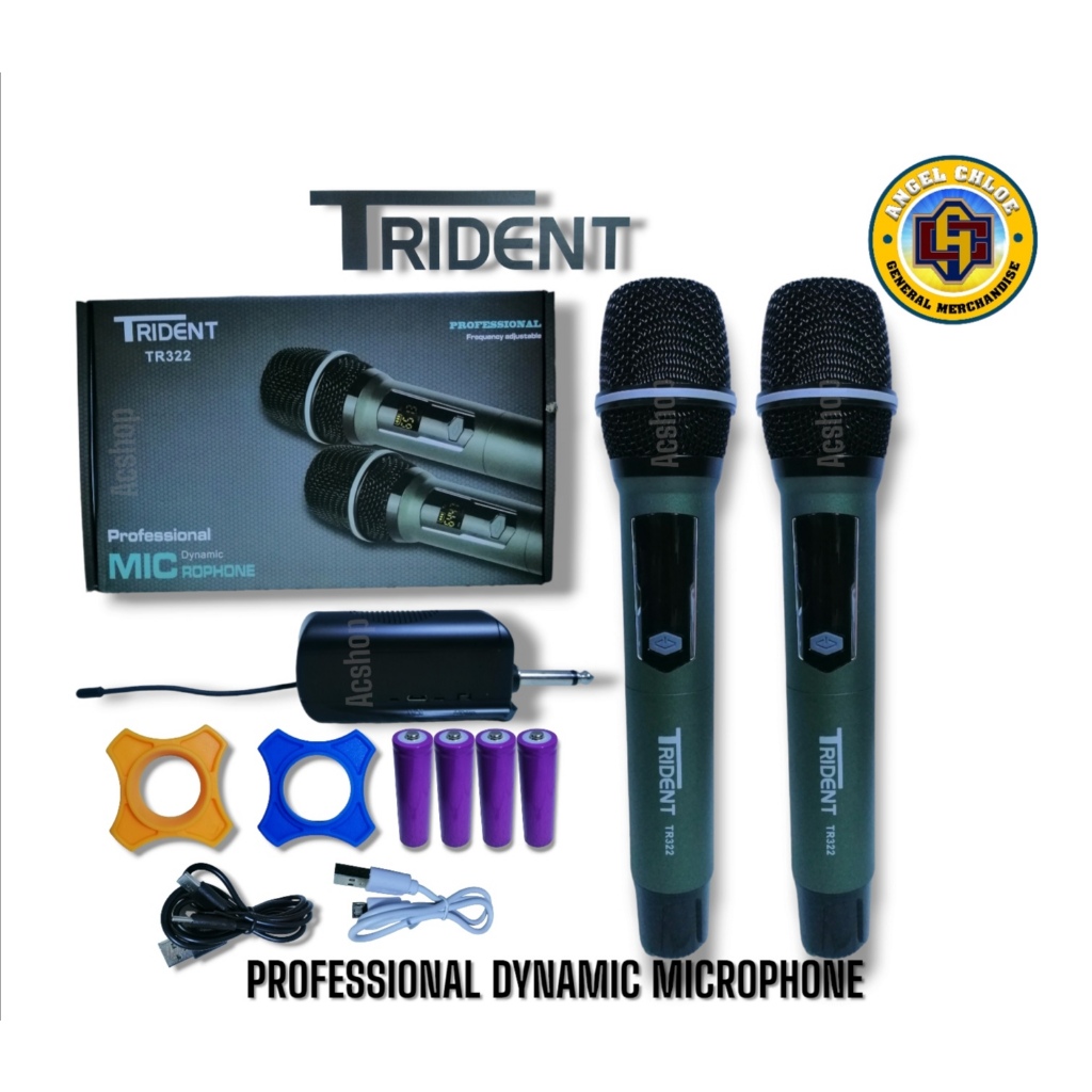 Trident TR322 UHF Double Wireless Professional Dynamic Microphone and ...