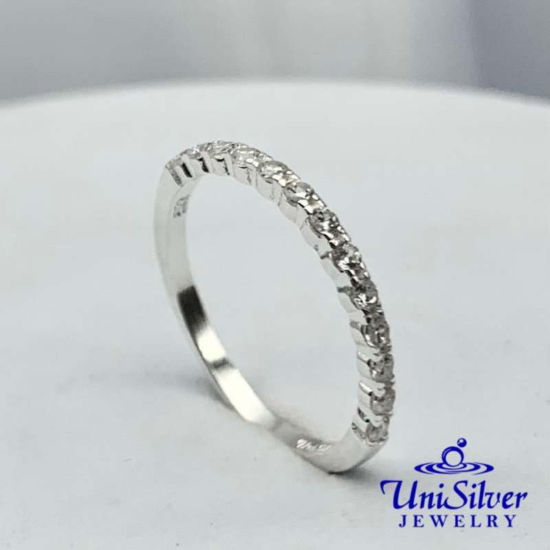 Unisilver 925 Sterling Silver Thin Band Anniversary Ring (RS724-1001 ...