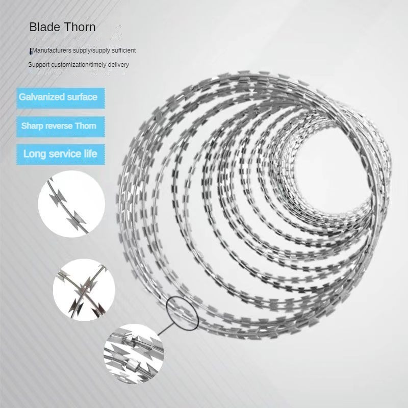 10M/1pc Barbed Razor Wire For Garden Fence Blade Wire for House Farm ...