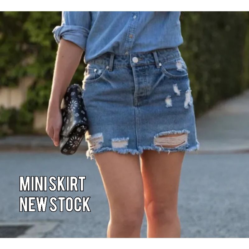 UKAY DENIM SKIRT/PALDA, MOM SKIRT, MINI SKIRT SIZE 22-34 | Shopee ...