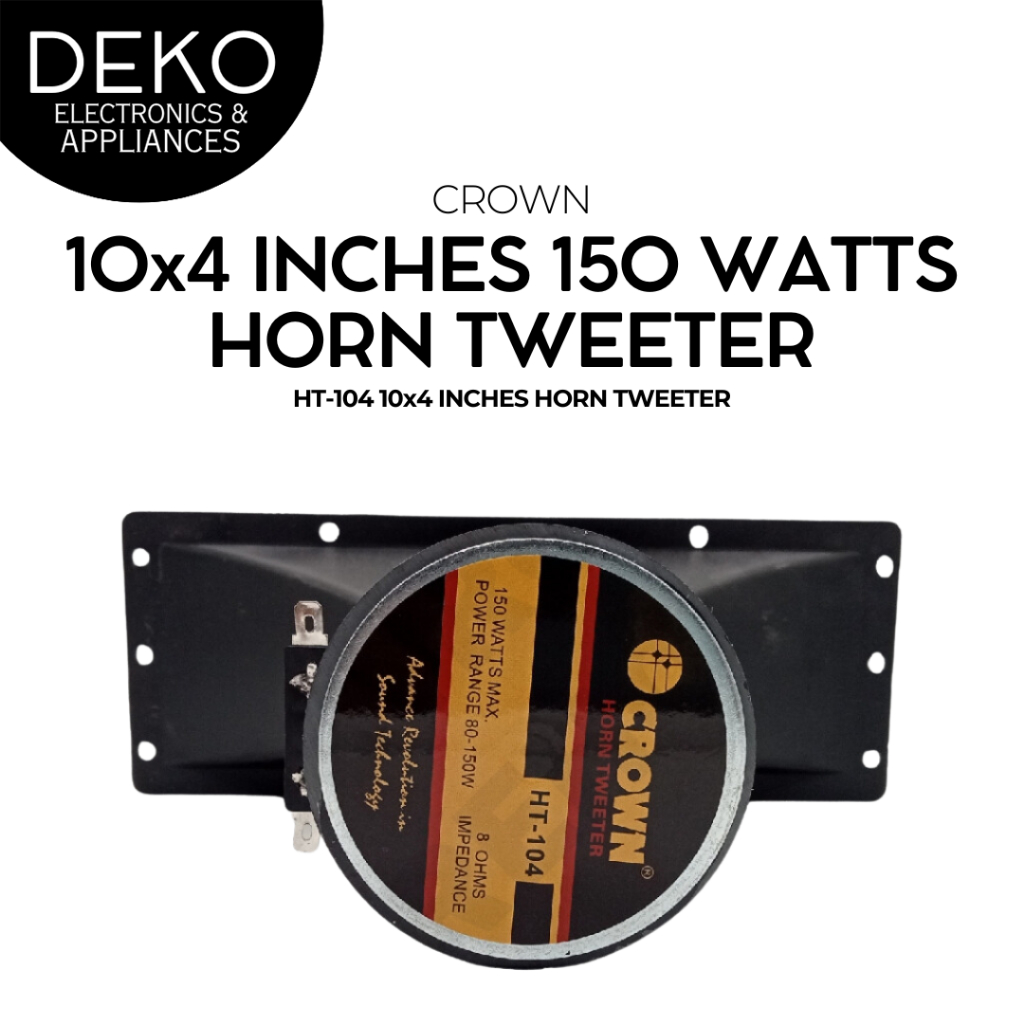 CROWN HT-104 10x4 Inches Horn Tweeter 150 Watts Max Power | Shopee ...