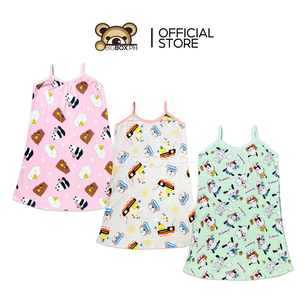 BigboxPH Kids Everyday Spaghetti Dress Pambahay Daster for Girls 1-12 ...