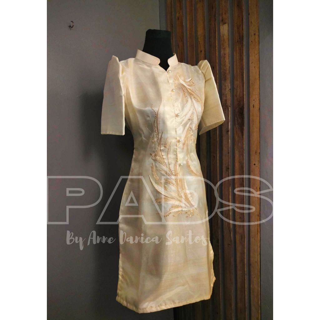 PADS Modern Filipiniana Dress (Computerized Embroidery Design) | Shopee ...