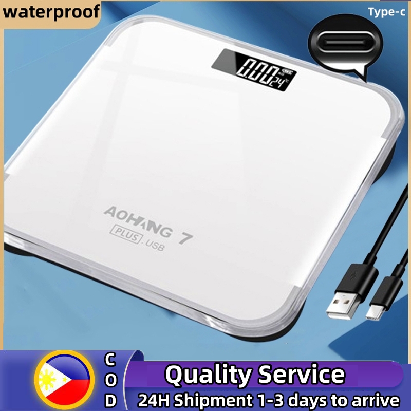 USB rechargeable weight scale with LED digital display, waterproof ...