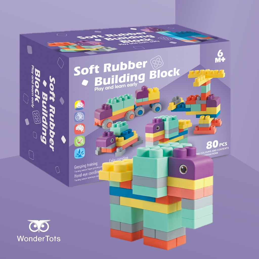 Big Soft Rubber Building Blocks Set (80pcs) | Shopee Philippines