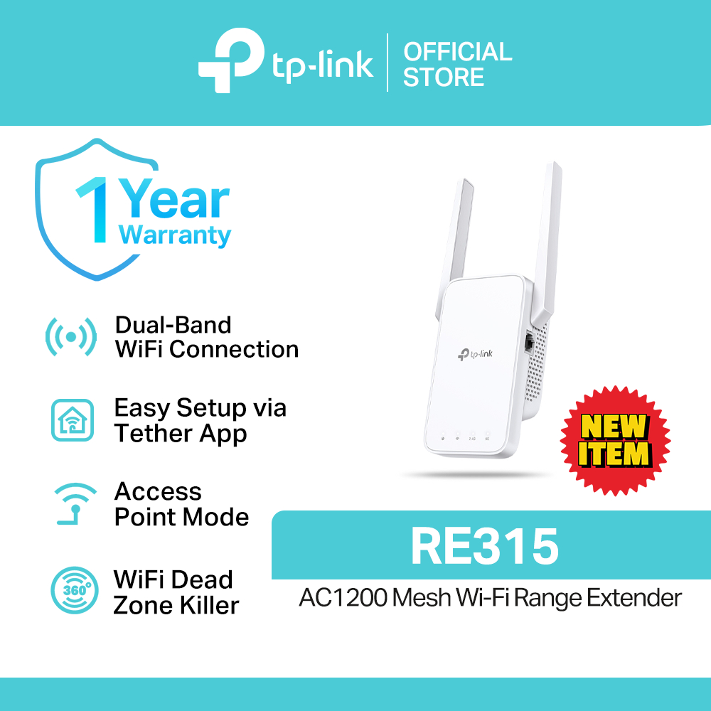TP-Link | RE315 | AC1200 | EasyMesh | Wi-Fi 5 | Range Extender | WiFi ...
