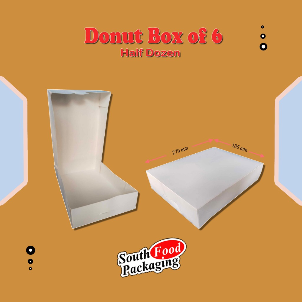 (50pcs) Donut Box 6s Plain Food Grade | Shopee Philippines
