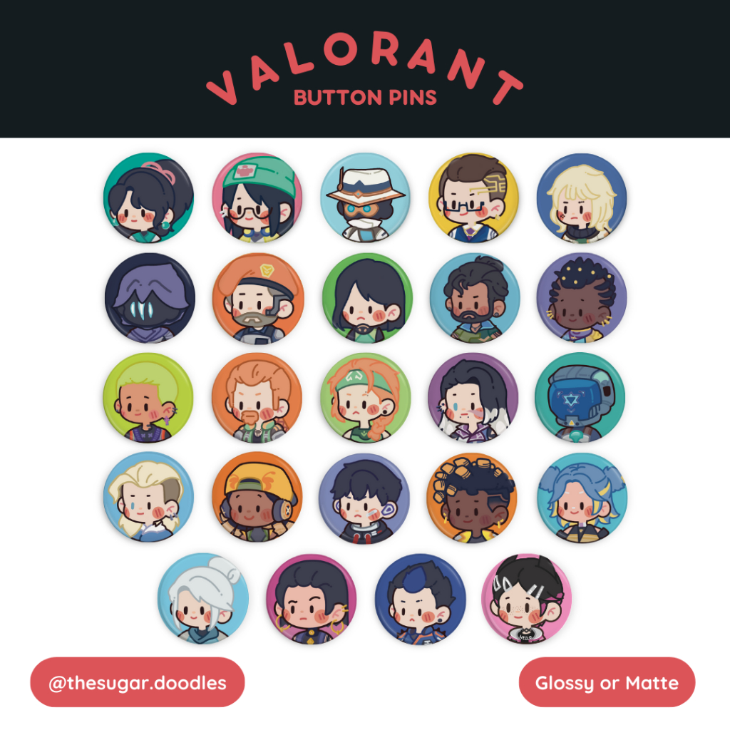 Valorant Agents Button Pin Set | Shopee Philippines