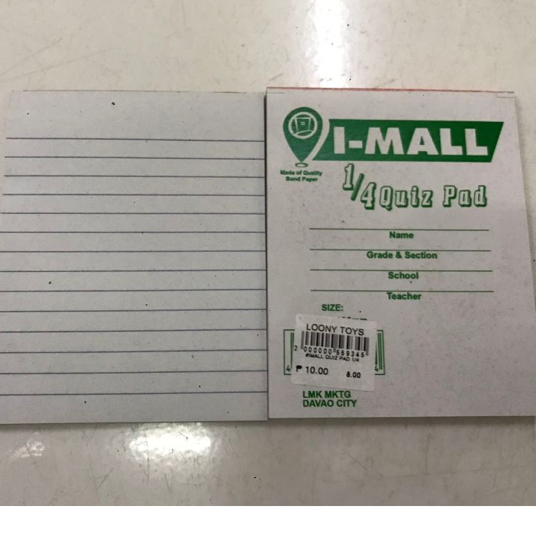 NEW COD High Quality 1/4 Quiz Pad Paper (80 Sheets) | Shopee Philippines