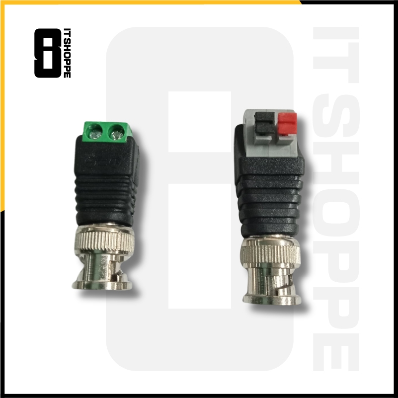 5pcs / 10 pcs UTP Coax To BNC Video Balun BNC Connector Male Screw / Clip | Shopee Philippines