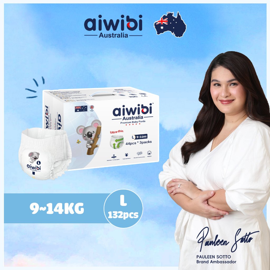 [Carton Box] Aiwibi Light Feather Baby Diaper Pants Large - 44 pcs x 3 ...
