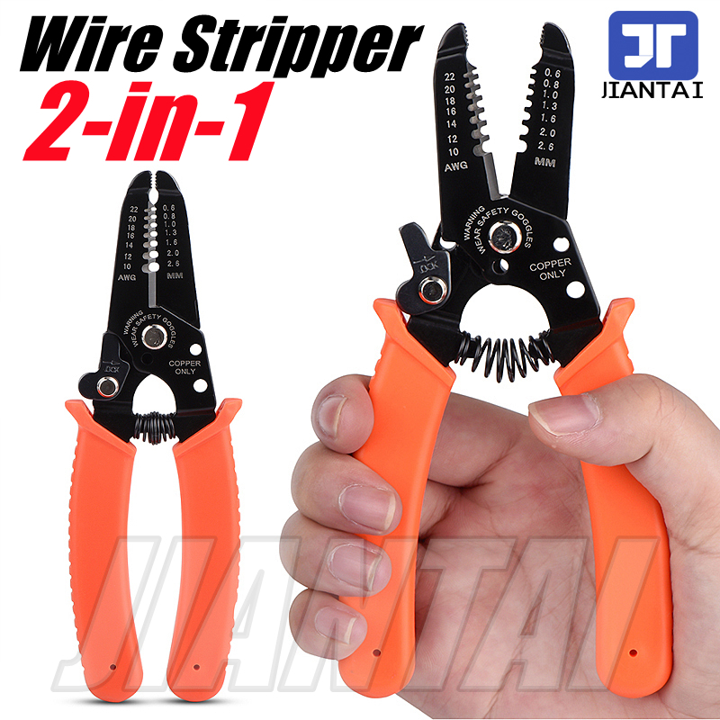 2-In-1 10-22 AWG Wire Stripper Cutter Wire Stripping Tool And Multi ...