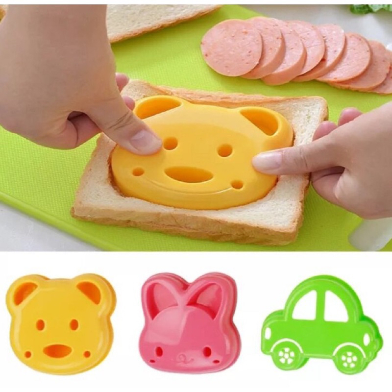 BENTO Sandwich Cutter Molder Rice Mold for Bread Bear / Car / Rabbit ...