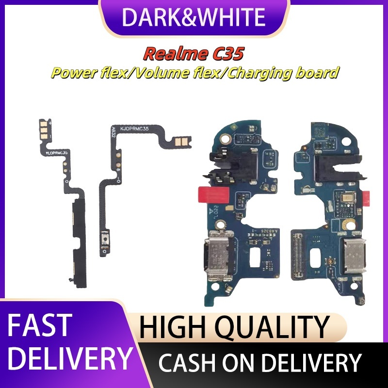 Realme C35 Power Volume Flex Button Switch USB Charging Port Board For ...