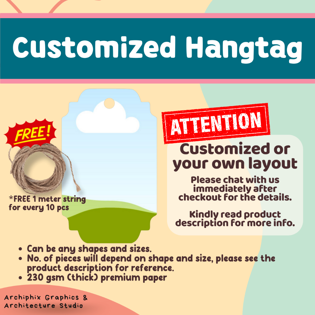 Customized Hangtags FREE Layout String Premium Quality Paper Multiple ...