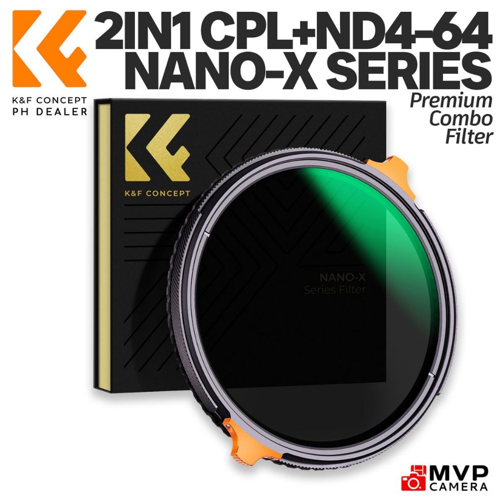 K&F KF CONCEPT 2-IN-1 CPL+ND4-64 VARIABLE ND VND + CPL Circular Polarizing NANO-X Lens Filter ...