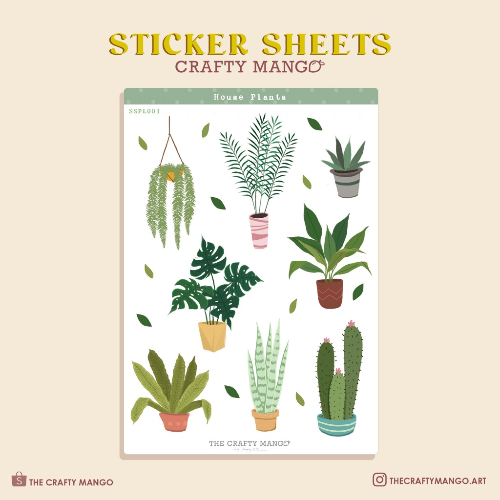 House Plant Stickers | Waterproof Vinyl Bujo Journaling Planner Cute ...