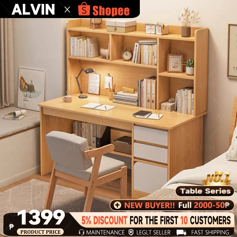 ALVIN Computer Desk Home Writing Office Small Bookshelf Combination A ...