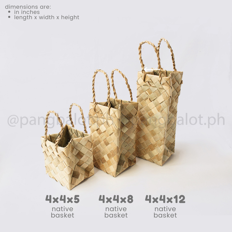 Native Pandan BASKET - 4x4x5 / 4x4x8 / 4x4x12 / 7x4x5 / 11x4x5 / 8x5x8 ...