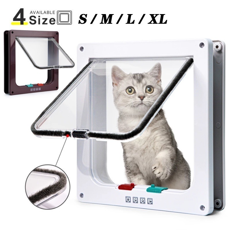 Small Pet Door Security Lock Dog Cat Flap Door Controllable Switch ...