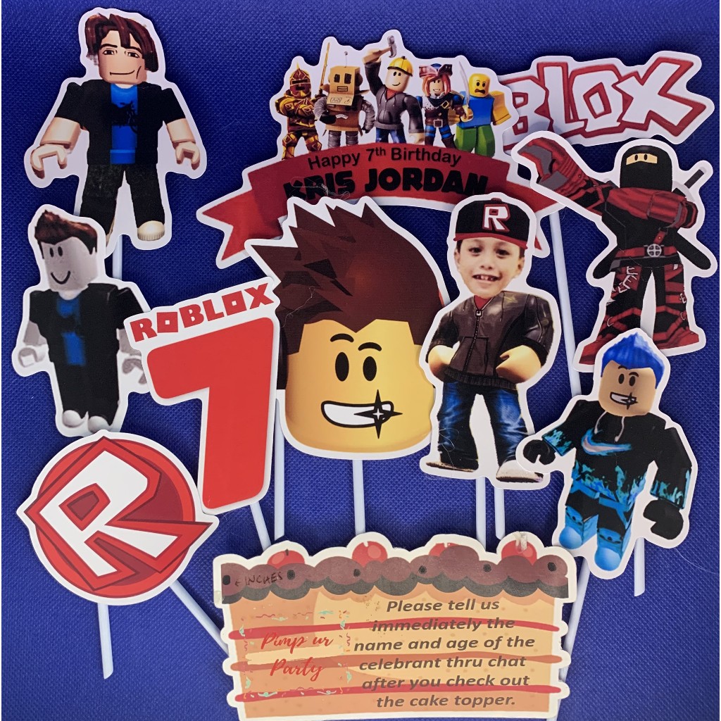 RBLX DESIGN CAKE TOPPERS MALE/FEMALE with personalized name ang age of ...