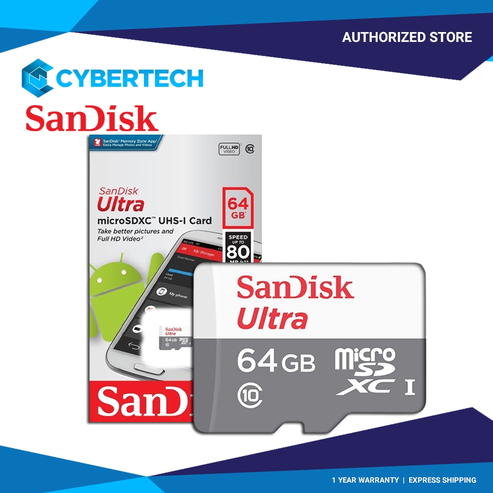 Sandisk Ultra 64GB MicroSDXC UHS-I Card SDSQUNR-064G-GN3MN | Shopee ...