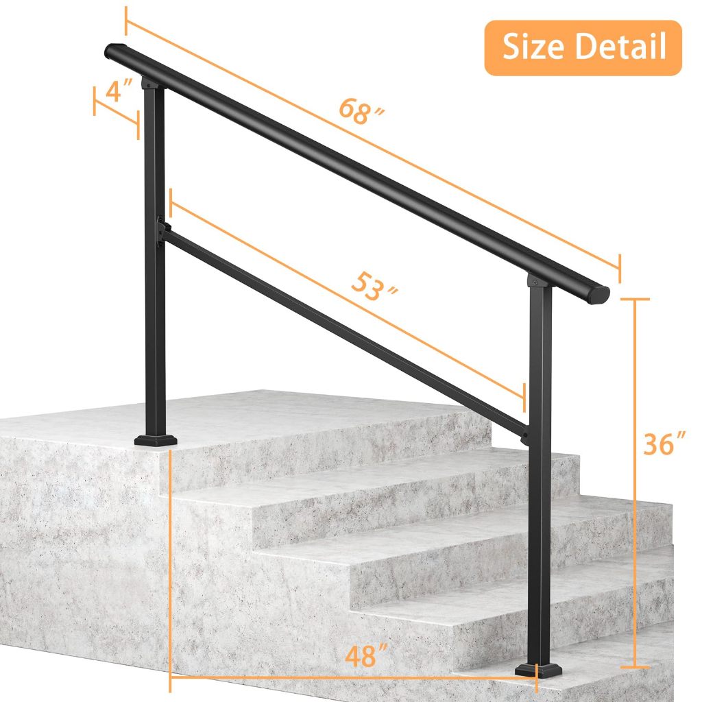 Stair Handrail Cast Iron Bay Window Railing Loft Guardrail Handrail ...