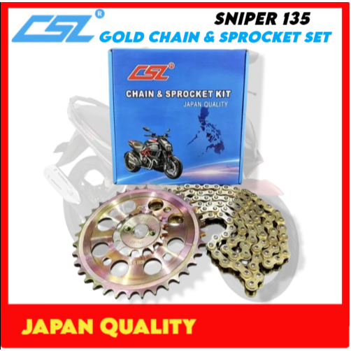 CSL Gold Chain and Sprocket Set for YAMAHA SNIPER 135 Motorcycle Parts ...