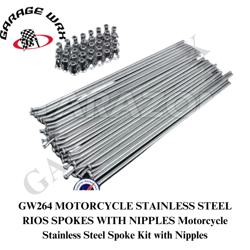 GW264 MOTORCYCLE STAINLESS STEEL RIOS SPOKES WITH NIPPLES Motorcycle ...